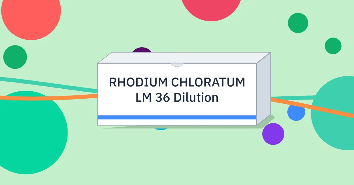 Symbolbild: Packung mit der Aufschrift RHODIUM CHLORATUM LM 36 Dilution (PZN 13050175) – Verfügbarkeit und Bezug in Apotheken in Frankfurt am Main