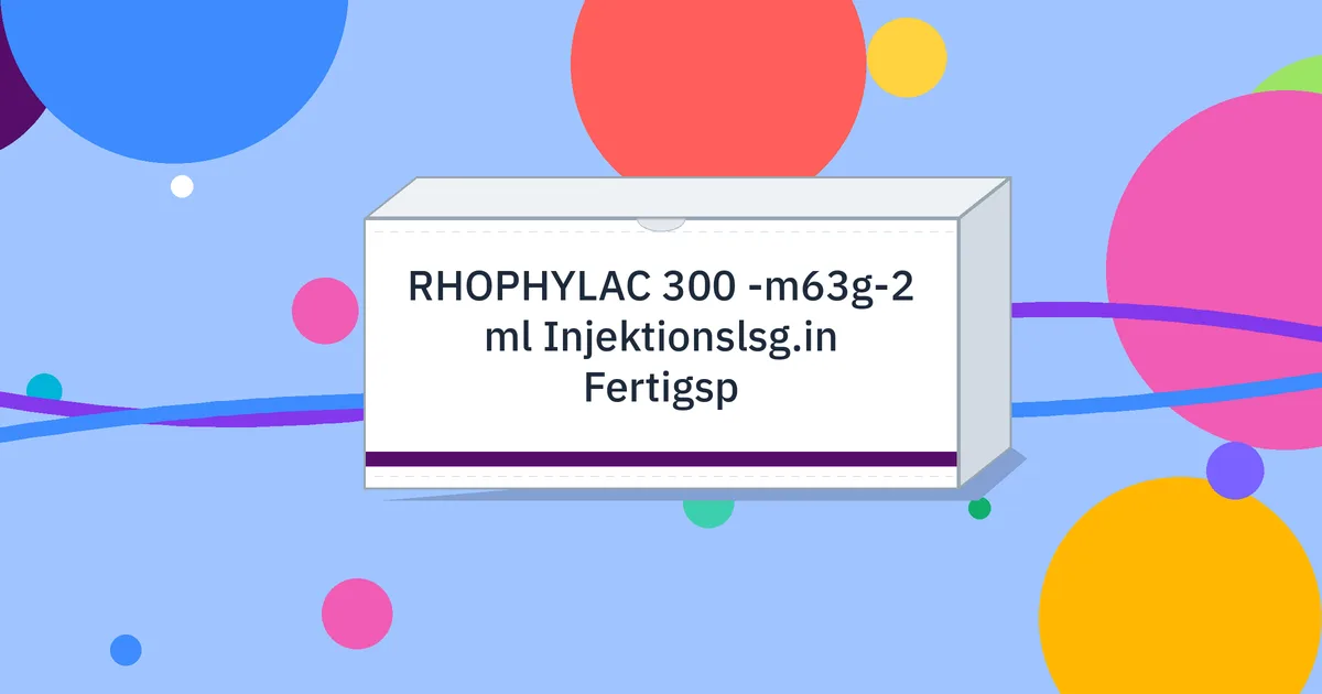 Symbolbild: Packung mit der Aufschrift RHOPHYLAC 300 -m63g-2 ml Injektionslsg.in Fertigsp (PZN 15232213) – Verfügbarkeit und Bezug in Apotheken in Frankfurt am Main