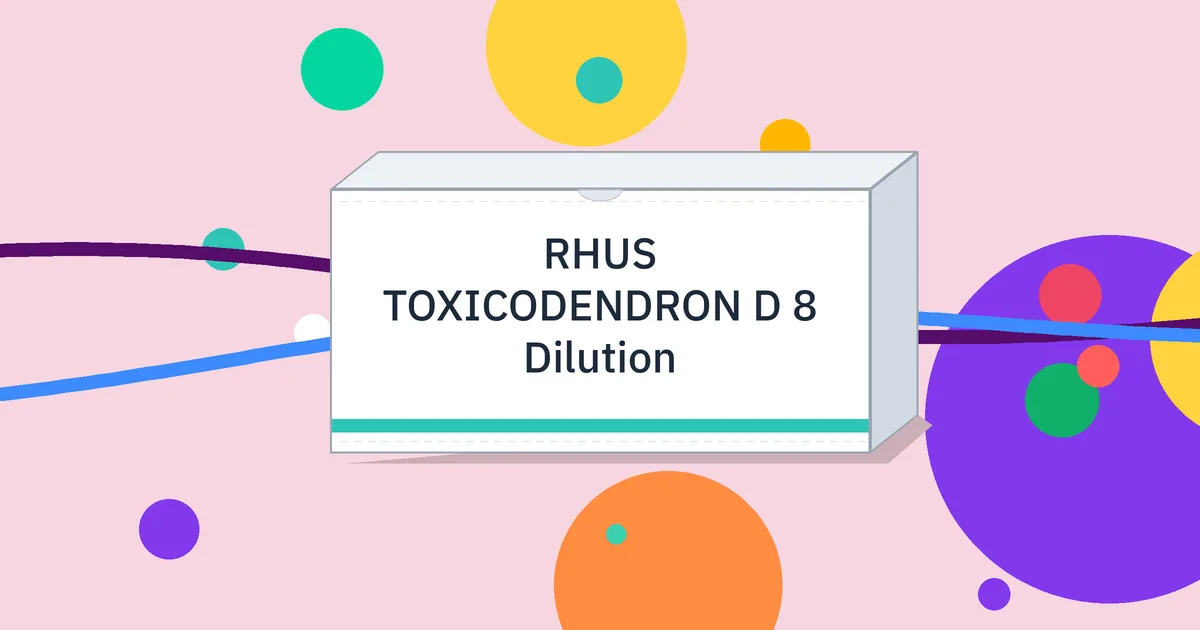 Symbolbild: Packung mit der Aufschrift RHUS TOXICODENDRON D 8 Dilution (PZN 02402470) – Verfügbarkeit und Bezug in Apotheken in Frankfurt am Main