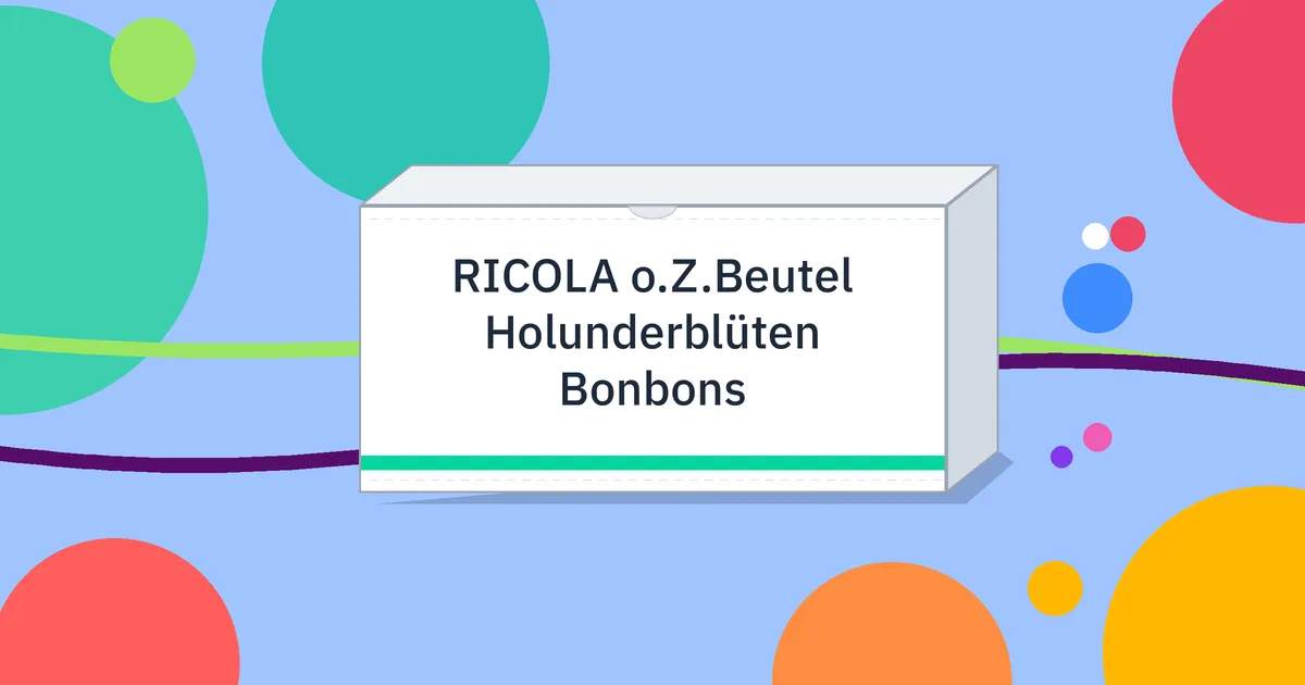 Symbolbild: Packung mit der Aufschrift RICOLA o.Z.Beutel Holunderblüten Bonbons (PZN 00306437) – Verfügbarkeit und Bezug in Apotheken in Frankfurt am Main