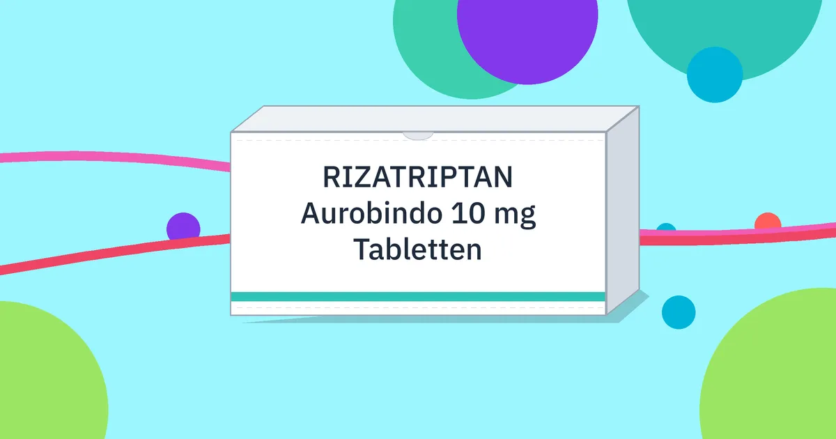 Symbolbild: Packung mit der Aufschrift RIZATRIPTAN Aurobindo 10 mg Tabletten (PZN 02158886) – Verfügbarkeit und Bezug in Apotheken in Frankfurt am Main