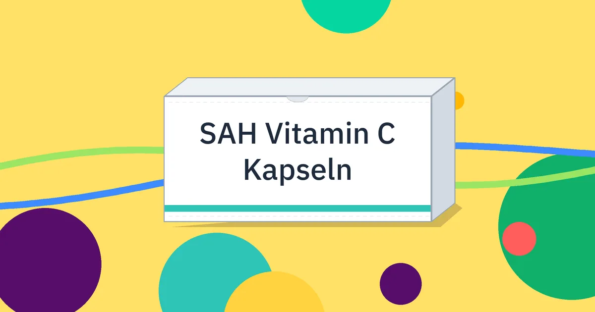 Symbolbild: Packung mit der Aufschrift SAH Vitamin C Kapseln (PZN 18658384) – Verfügbarkeit und Bezug in Apotheken in Frankfurt am Main