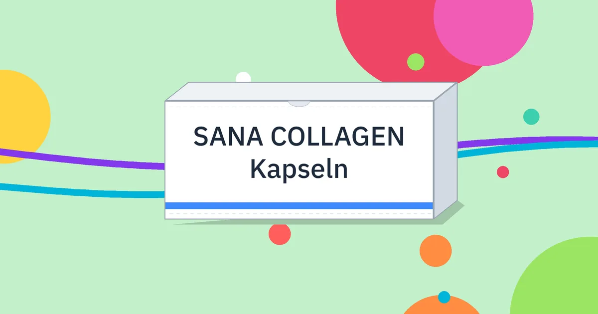 Symbolbild: Packung mit der Aufschrift SANA COLLAGEN Kapseln (PZN 12871378) – Verfügbarkeit und Bezug in Apotheken in Frankfurt am Main