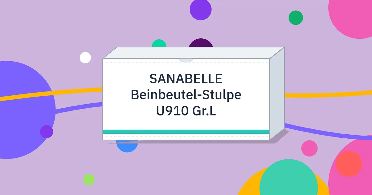 Symbolbild: Packung mit der Aufschrift SANABELLE Beinbeutel-Stulpe U910 Gr.L (PZN 10069518) – Verfügbarkeit und Bezug in Apotheken in Frankfurt am Main