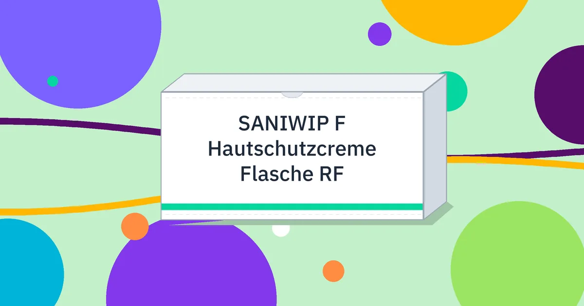 Symbolbild: Packung mit der Aufschrift SANIWIP F Hautschutzcreme Flasche RF (PZN 05961684) – Verfügbarkeit und Bezug in Apotheken in Frankfurt am Main