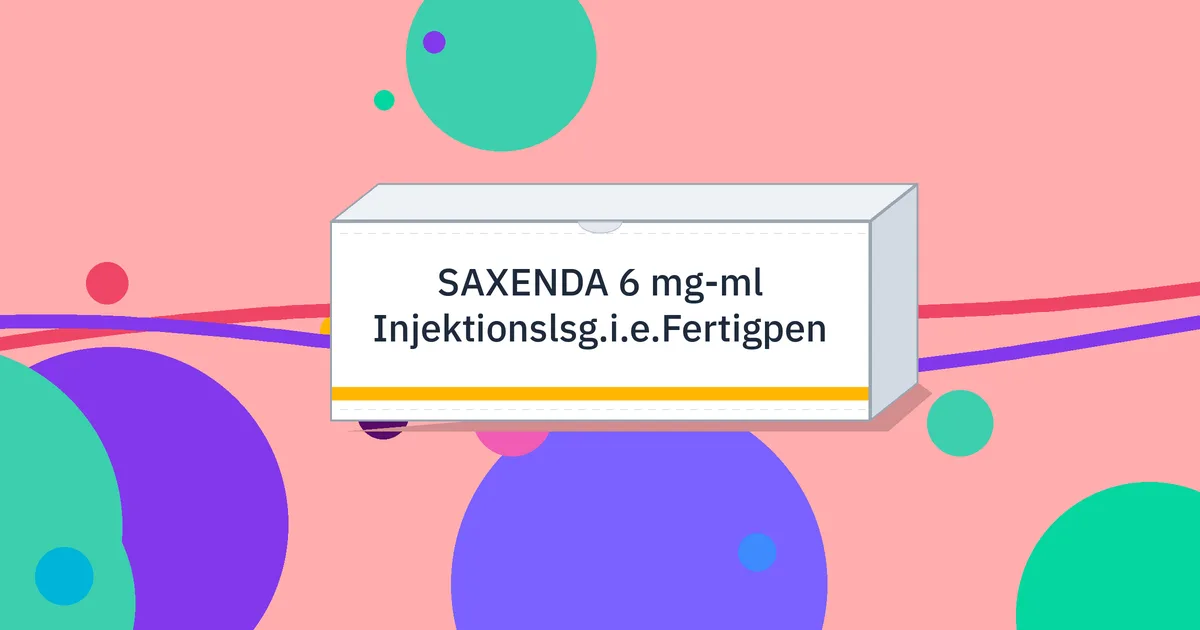 Symbolbild: Packung mit der Aufschrift SAXENDA 6 mg-ml Injektionslsg.i.e.Fertigpen (PZN 19645892) – Verfügbarkeit und Bezug in Apotheken in Frankfurt am Main