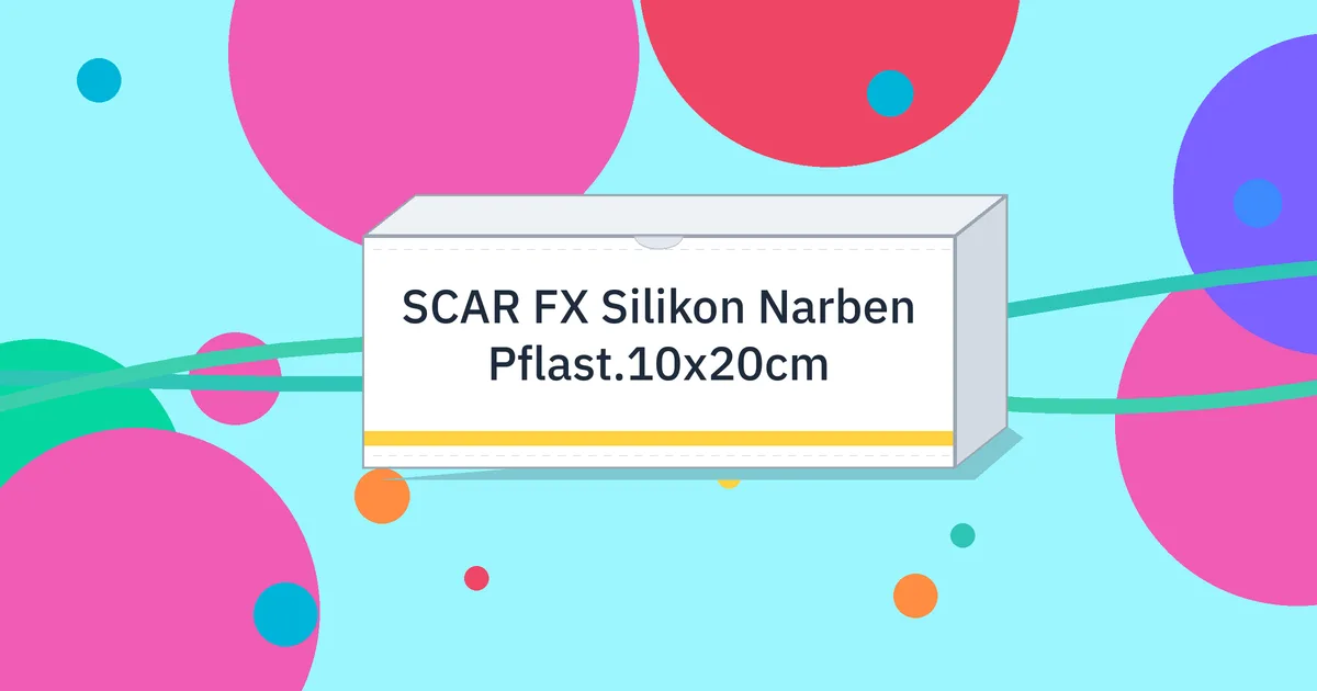 Symbolbild: Packung mit der Aufschrift SCAR FX Silikon Narben Pflast.10x20cm (PZN 02954904) – Verfügbarkeit und Bezug in Apotheken in Frankfurt am Main