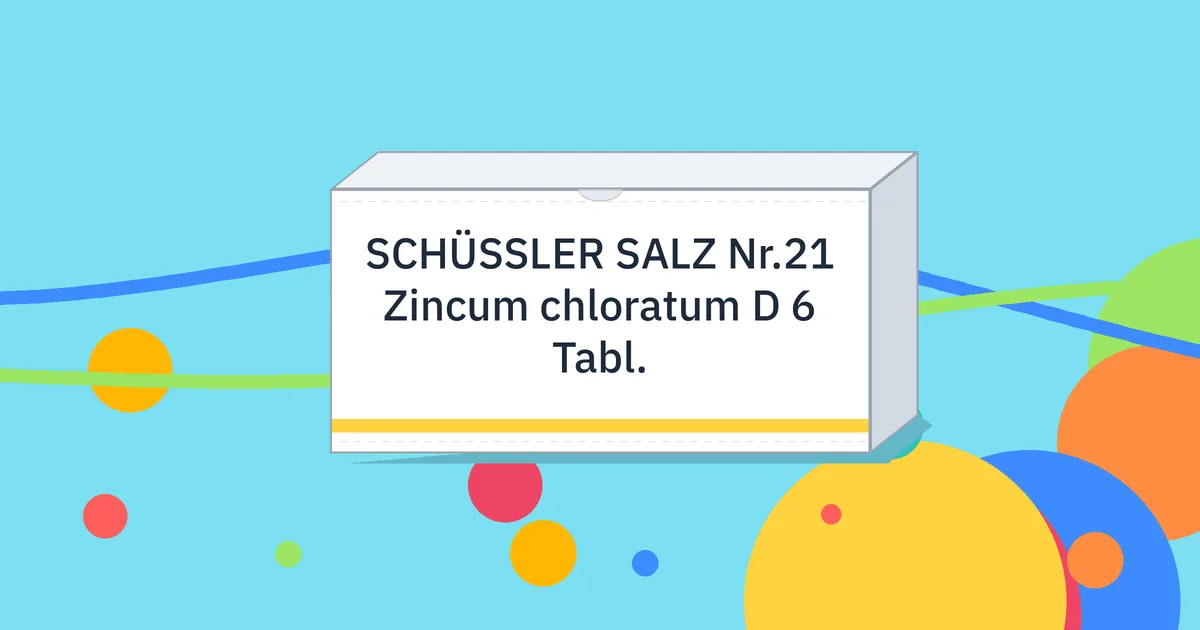 Symbolbild: Packung mit der Aufschrift SCHÜSSLER SALZ Nr.21 Zincum chloratum D 6 Tabl. (PZN 19644102) – Verfügbarkeit und Bezug in Apotheken in Frankfurt am Main