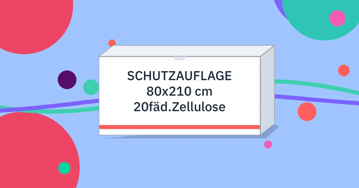 Symbolbild: Packung mit der Aufschrift SCHUTZAUFLAGE 80x210 cm 20fäd.Zellulose (PZN 11683930) – Verfügbarkeit und Bezug in Apotheken in Frankfurt am Main