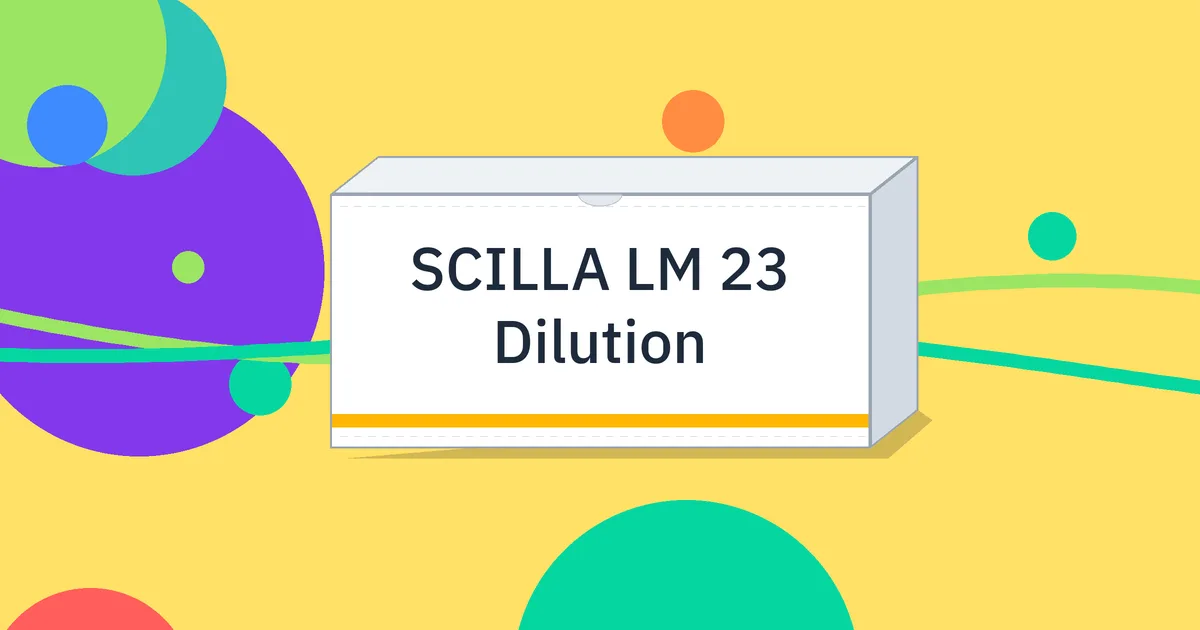 Symbolbild: Packung mit der Aufschrift SCILLA LM 23 Dilution (PZN 13184102) – Verfügbarkeit und Bezug in Apotheken in Frankfurt am Main