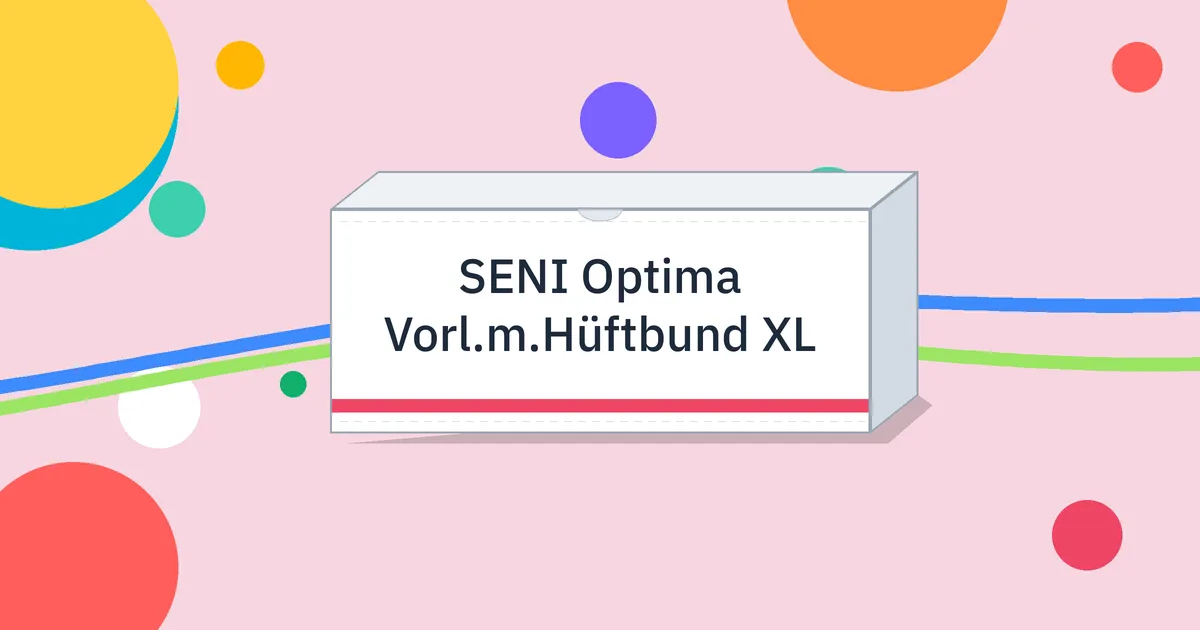 Symbolbild: Packung mit der Aufschrift SENI Optima Vorl.m.Hüftbund XL (PZN 03152532) – Verfügbarkeit und Bezug in Apotheken in Frankfurt am Main