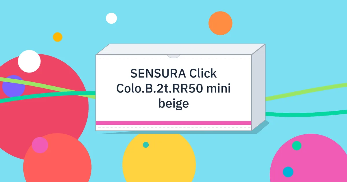 Symbolbild: Packung mit der Aufschrift SENSURA Click Colo.B.2t.RR50 mini beige (PZN 03037245) – Verfügbarkeit und Bezug in Apotheken in Frankfurt am Main