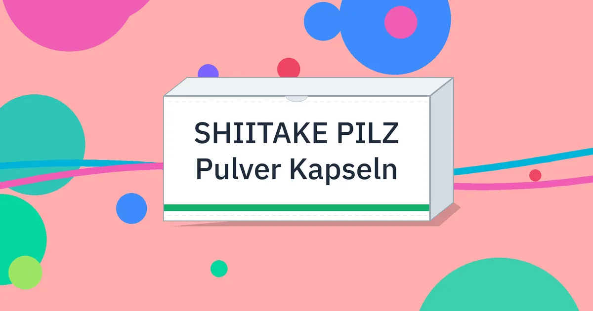 Symbolbild: Packung mit der Aufschrift SHIITAKE PILZ Pulver Kapseln (PZN 10310167) – Verfügbarkeit und Bezug in Apotheken in Frankfurt am Main