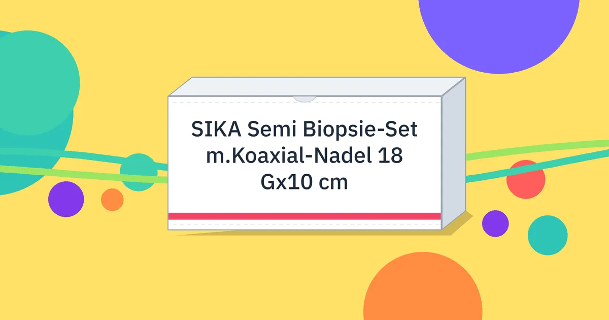 Symbolbild: Packung mit der Aufschrift SIKA Semi Biopsie-Set m.Koaxial-Nadel 18 Gx10 cm (PZN 17940523) – Verfügbarkeit und Bezug in Apotheken in Frankfurt am Main