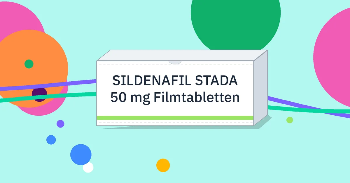 Symbolbild: Packung mit der Aufschrift SILDENAFIL STADA 50 mg Filmtabletten (PZN 10142853) – Verfügbarkeit und Bezug in Apotheken in Frankfurt am Main