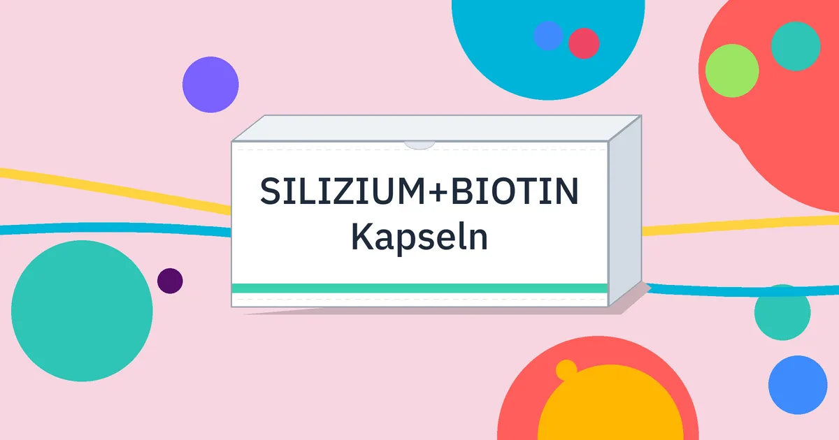 Symbolbild: Packung mit der Aufschrift SILIZIUM+BIOTIN Kapseln (PZN 19919875) – Verfügbarkeit und Bezug in Apotheken in Frankfurt am Main