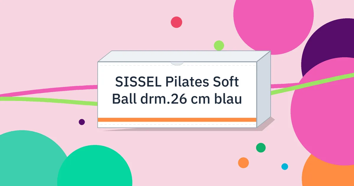 Symbolbild: Packung mit der Aufschrift SISSEL Pilates Soft Ball drm.26 cm blau (PZN 09156494) – Verfügbarkeit und Bezug in Apotheken in Frankfurt am Main