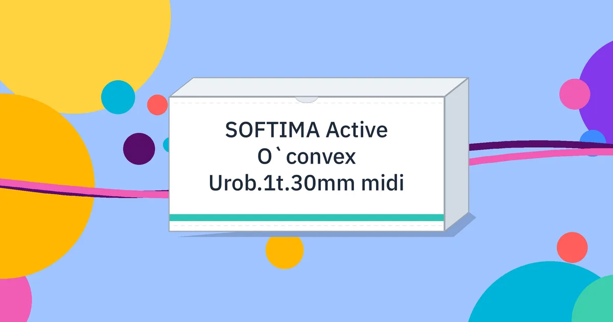 Symbolbild: Packung mit der Aufschrift SOFTIMA Active O`convex Urob.1t.30mm midi (PZN 18808234) – Verfügbarkeit und Bezug in Apotheken in Frankfurt am Main