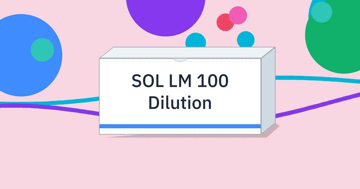 Symbolbild: Packung mit der Aufschrift SOL LM 100 Dilution (PZN 13192202) – Verfügbarkeit und Bezug in Apotheken in Frankfurt am Main