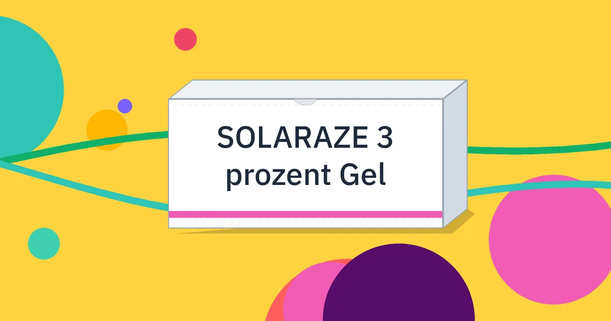 Symbolbild: Packung mit der Aufschrift SOLARAZE 3 prozent Gel (PZN 17248810) – Verfügbarkeit und Bezug in Apotheken in Frankfurt am Main