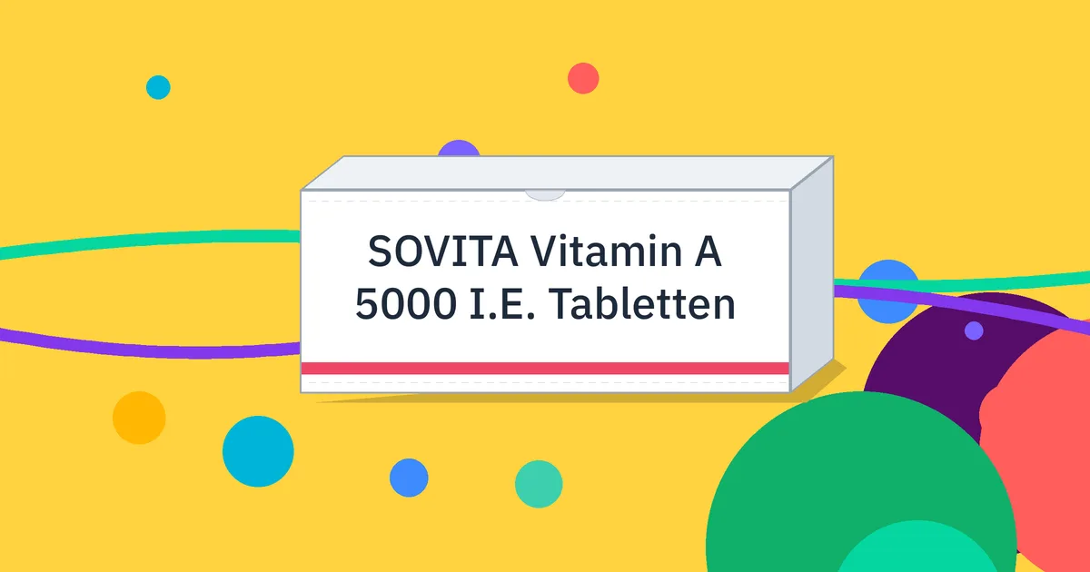 Symbolbild: Packung mit der Aufschrift SOVITA Vitamin A 5000 I.E. Tabletten (PZN 14177630) – Verfügbarkeit und Bezug in Apotheken in Frankfurt am Main
