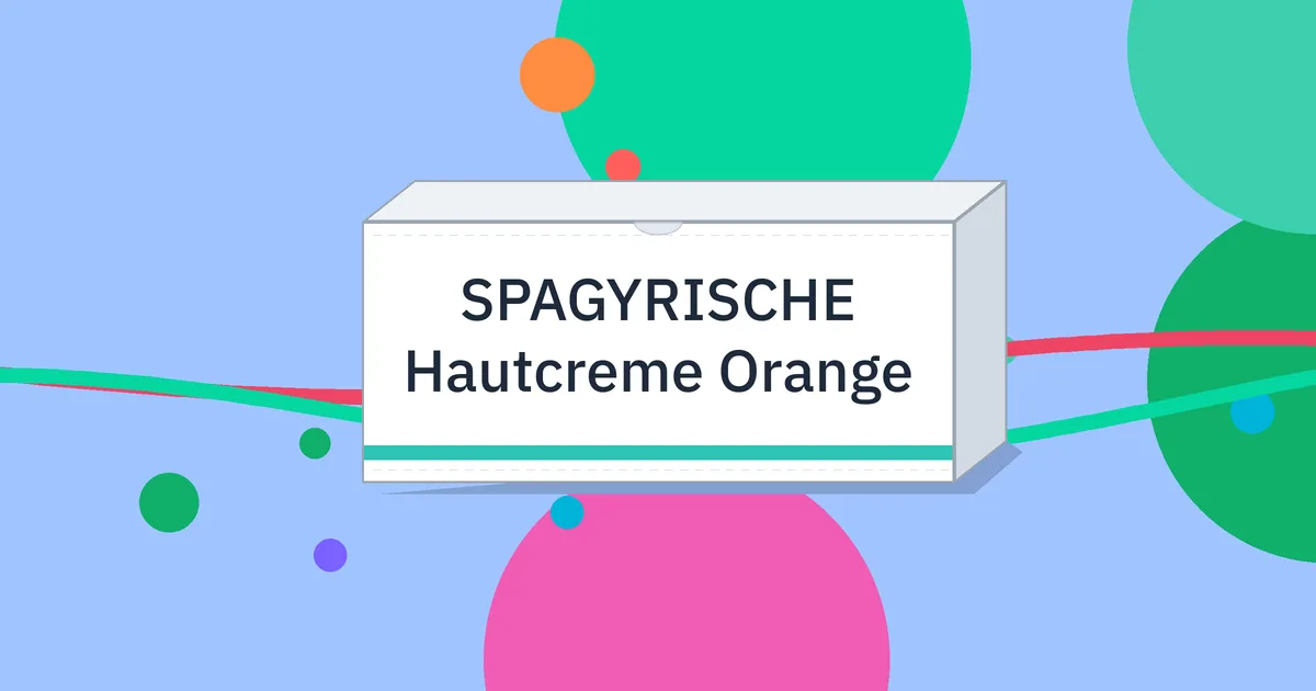 Symbolbild: Packung mit der Aufschrift SPAGYRISCHE Hautcreme Orange (PZN 13232829) – Verfügbarkeit und Bezug in Apotheken in Frankfurt am Main