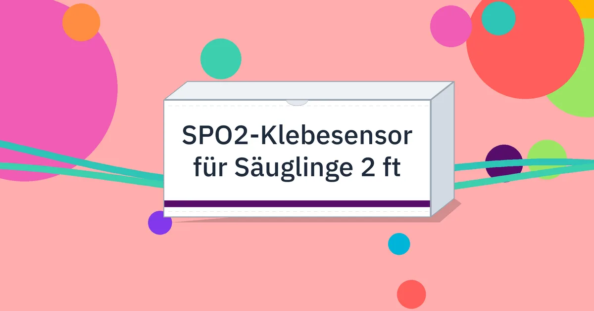 Symbolbild: Packung mit der Aufschrift SPO2-Klebesensor für Säuglinge 2 ft (PZN 17867708) – Verfügbarkeit und Bezug in Apotheken in Frankfurt am Main
