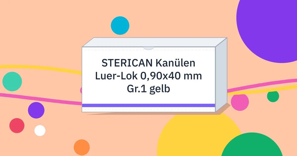 Symbolbild: Packung mit der Aufschrift STERICAN Kanülen Luer-Lok 0,90x40 mm Gr.1 gelb (PZN 03034494) – Verfügbarkeit und Bezug in Apotheken in Frankfurt am Main