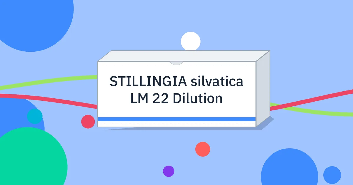 Symbolbild: Packung mit der Aufschrift STILLINGIA silvatica LM 22 Dilution (PZN 13201496) – Verfügbarkeit und Bezug in Apotheken in Frankfurt am Main