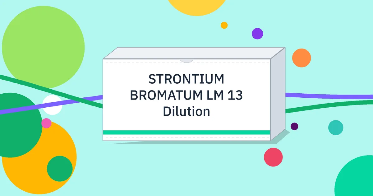 Symbolbild: Packung mit der Aufschrift STRONTIUM BROMATUM LM 13 Dilution (PZN 13202745) – Verfügbarkeit und Bezug in Apotheken in Frankfurt am Main