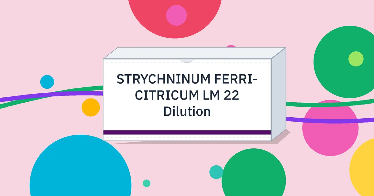 Symbolbild: Packung mit der Aufschrift STRYCHNINUM FERRI-CITRICUM LM 22 Dilution (PZN 13206370) – Verfügbarkeit und Bezug in Apotheken in Frankfurt am Main