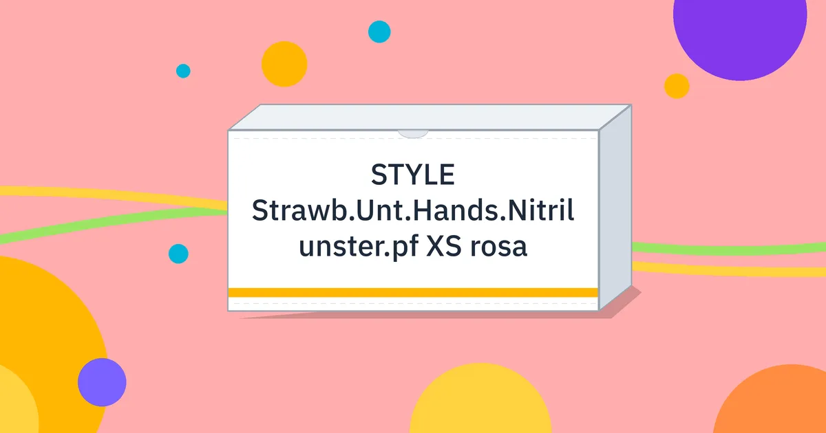 Symbolbild: Packung mit der Aufschrift STYLE Strawb.Unt.Hands.Nitril unster.pf XS rosa (PZN 14819927) – Verfügbarkeit und Bezug in Apotheken in Frankfurt am Main