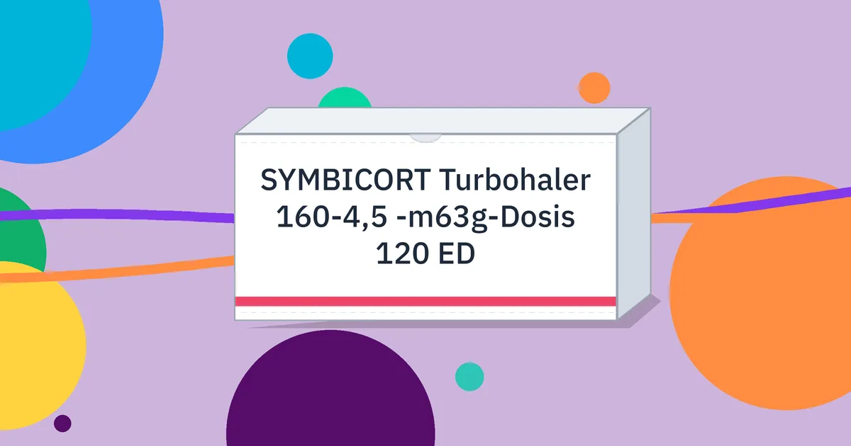 Symbolbild: Packung mit der Aufschrift SYMBICORT Turbohaler 160-4,5 -m63g-Dosis 120 ED (PZN 18208327) – Verfügbarkeit und Bezug in Apotheken in Frankfurt am Main