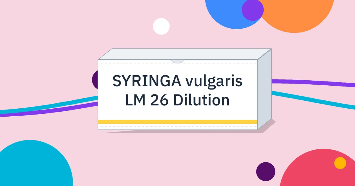 Symbolbild: Packung mit der Aufschrift SYRINGA vulgaris LM 26 Dilution (PZN 13685815) – Verfügbarkeit und Bezug in Apotheken in Frankfurt am Main