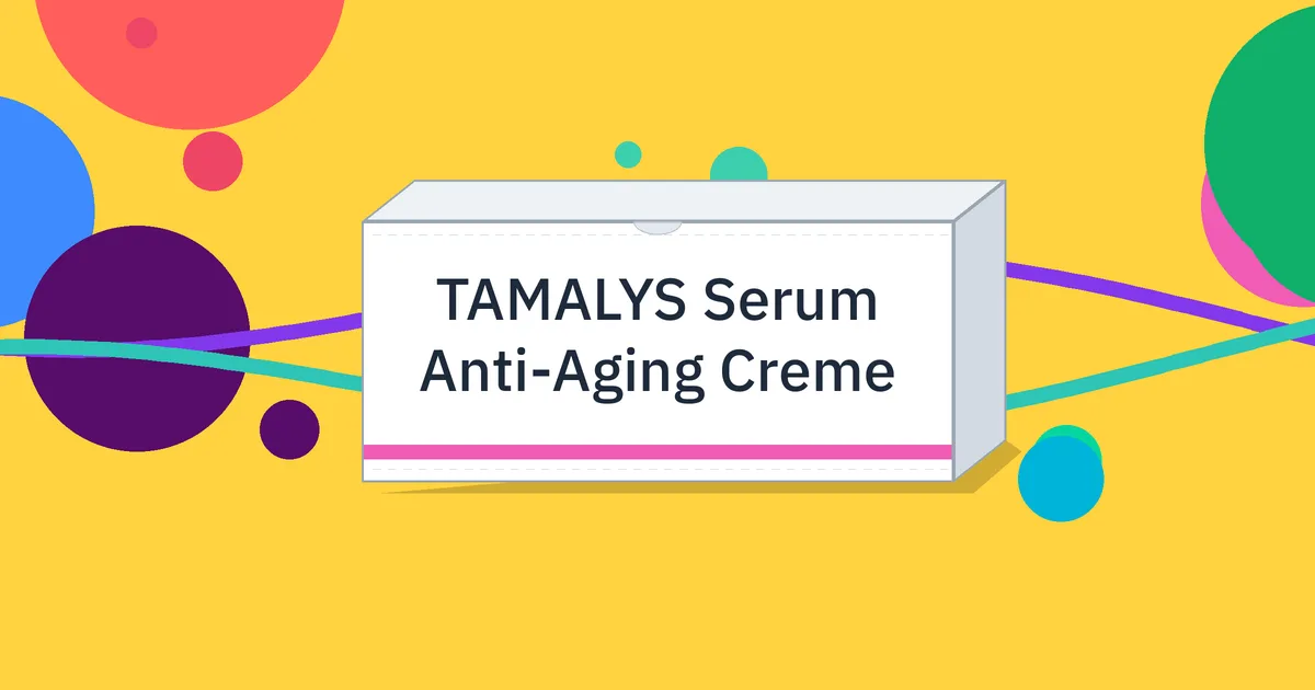 Symbolbild: Packung mit der Aufschrift TAMALYS Serum Anti-Aging Creme (PZN 09888659) – Verfügbarkeit und Bezug in Apotheken in Frankfurt am Main