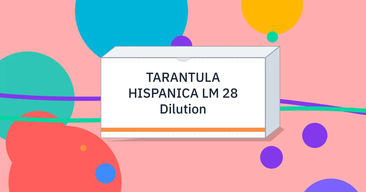 Symbolbild: Packung mit der Aufschrift TARANTULA HISPANICA LM 28 Dilution (PZN 13214079) – Verfügbarkeit und Bezug in Apotheken in Frankfurt am Main