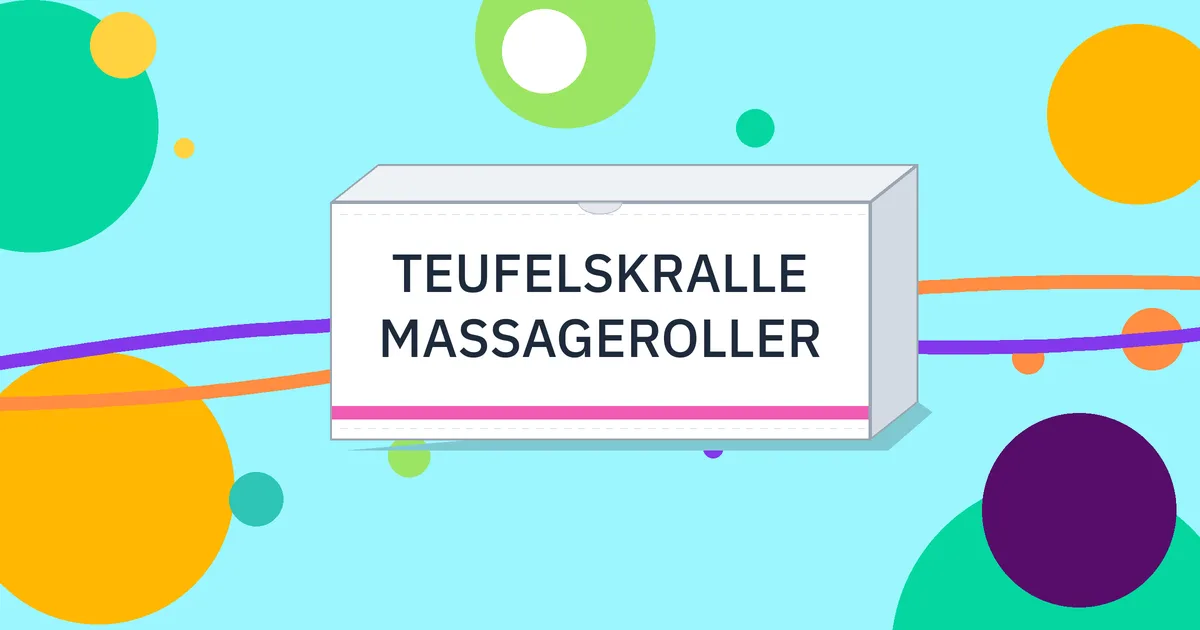 Symbolbild: Packung mit der Aufschrift TEUFELSKRALLE MASSAGEROLLER (PZN 10779740) – Verfügbarkeit und Bezug in Apotheken in Frankfurt am Main