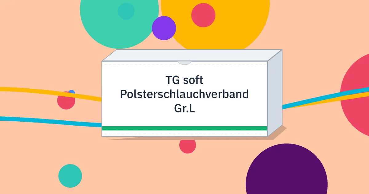 Symbolbild: Packung mit der Aufschrift TG soft Polsterschlauchverband Gr.L (PZN 15431220) – Verfügbarkeit und Bezug in Apotheken in Frankfurt am Main