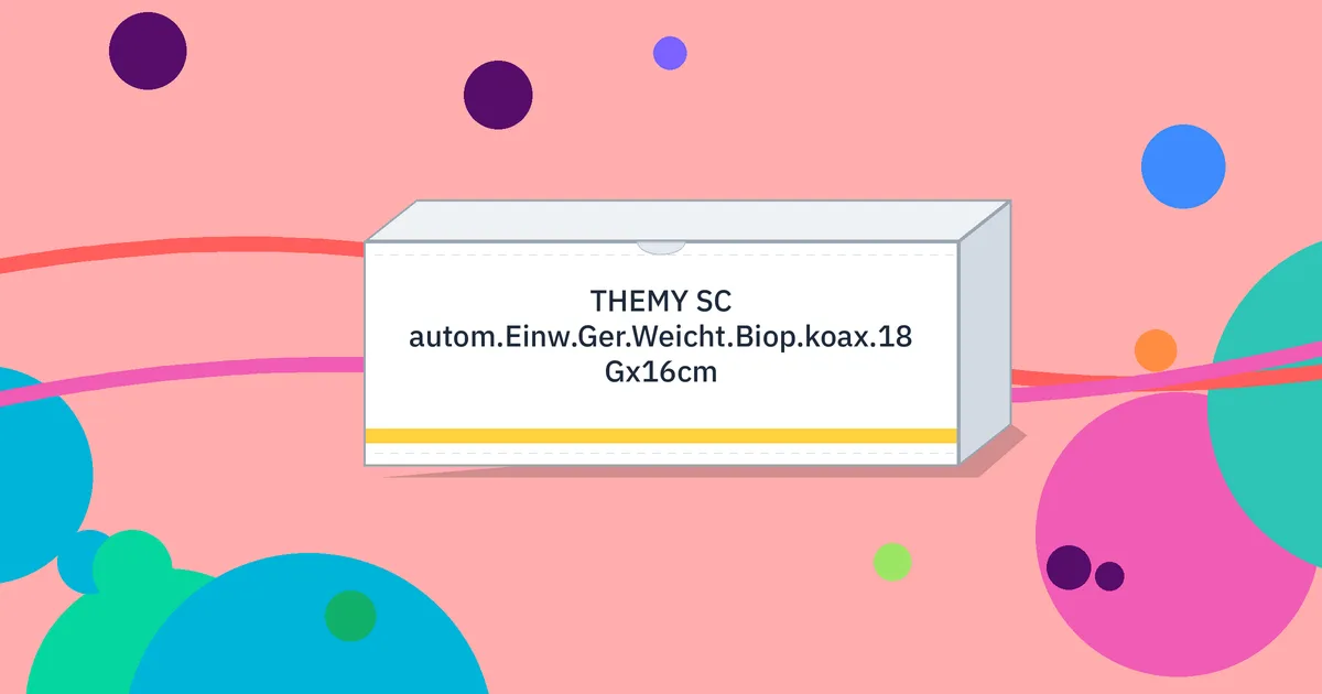 Symbolbild: Packung mit der Aufschrift THEMY SC autom.Einw.Ger.Weicht.Biop.koax.18 Gx16cm (PZN 19738576) – Verfügbarkeit und Bezug in Apotheken in Frankfurt am Main