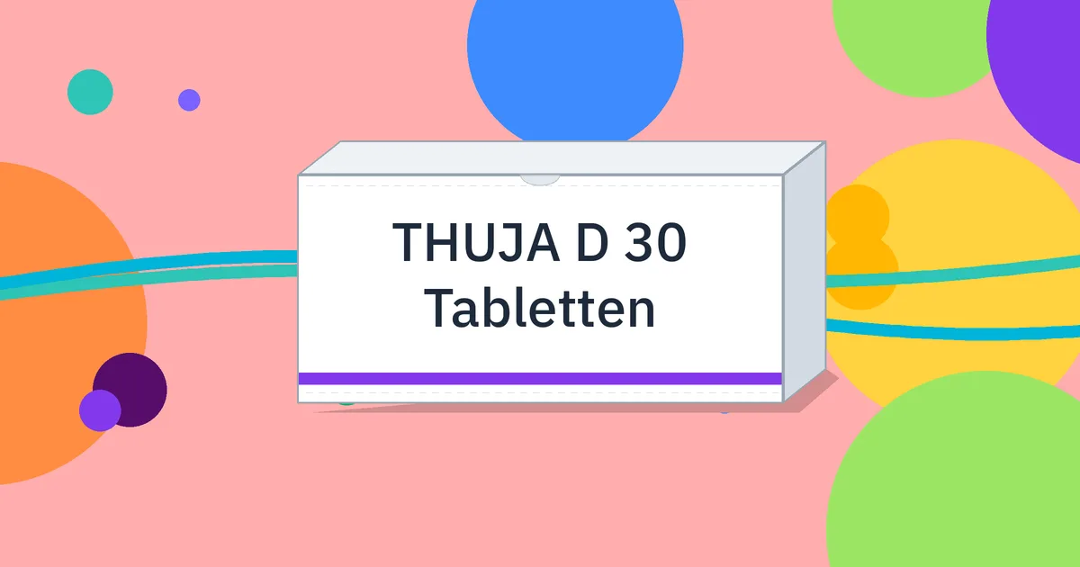 Symbolbild: Packung mit der Aufschrift THUJA D 30 Tabletten (PZN 02107699) – Verfügbarkeit und Bezug in Apotheken in Frankfurt am Main
