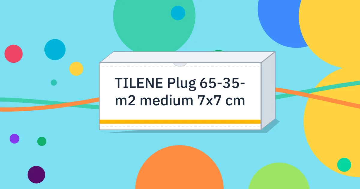 Symbolbild: Packung mit der Aufschrift TILENE Plug 65-35-m2 medium 7x7 cm (PZN 19375576) – Verfügbarkeit und Bezug in Apotheken in Frankfurt am Main