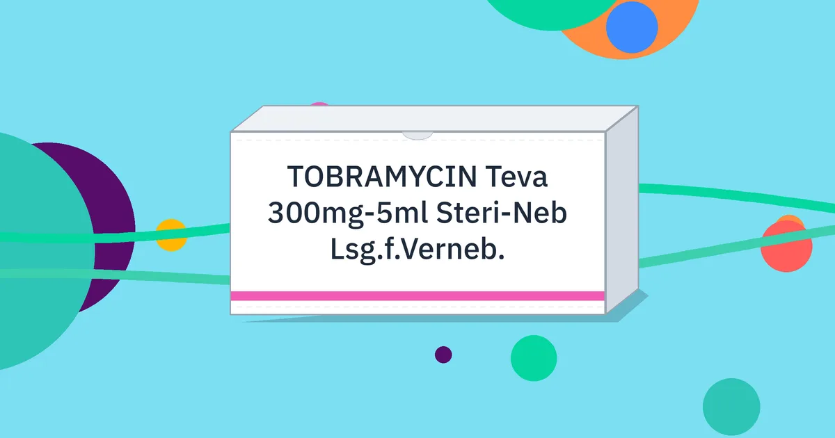 Symbolbild: Packung mit der Aufschrift TOBRAMYCIN Teva 300mg-5ml Steri-Neb Lsg.f.Verneb. (PZN 18087266) – Verfügbarkeit und Bezug in Apotheken in Frankfurt am Main