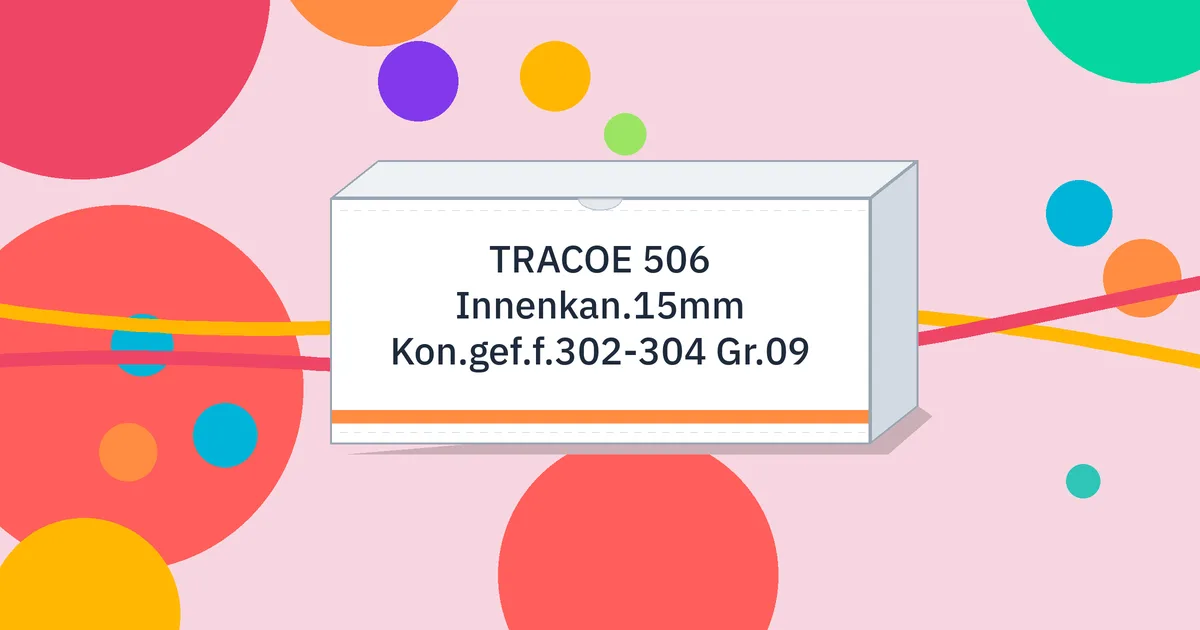 Symbolbild: Packung mit der Aufschrift TRACOE 506 Innenkan.15mm Kon.gef.f.302-304 Gr.09 (PZN 02722677) – Verfügbarkeit und Bezug in Apotheken in Frankfurt am Main