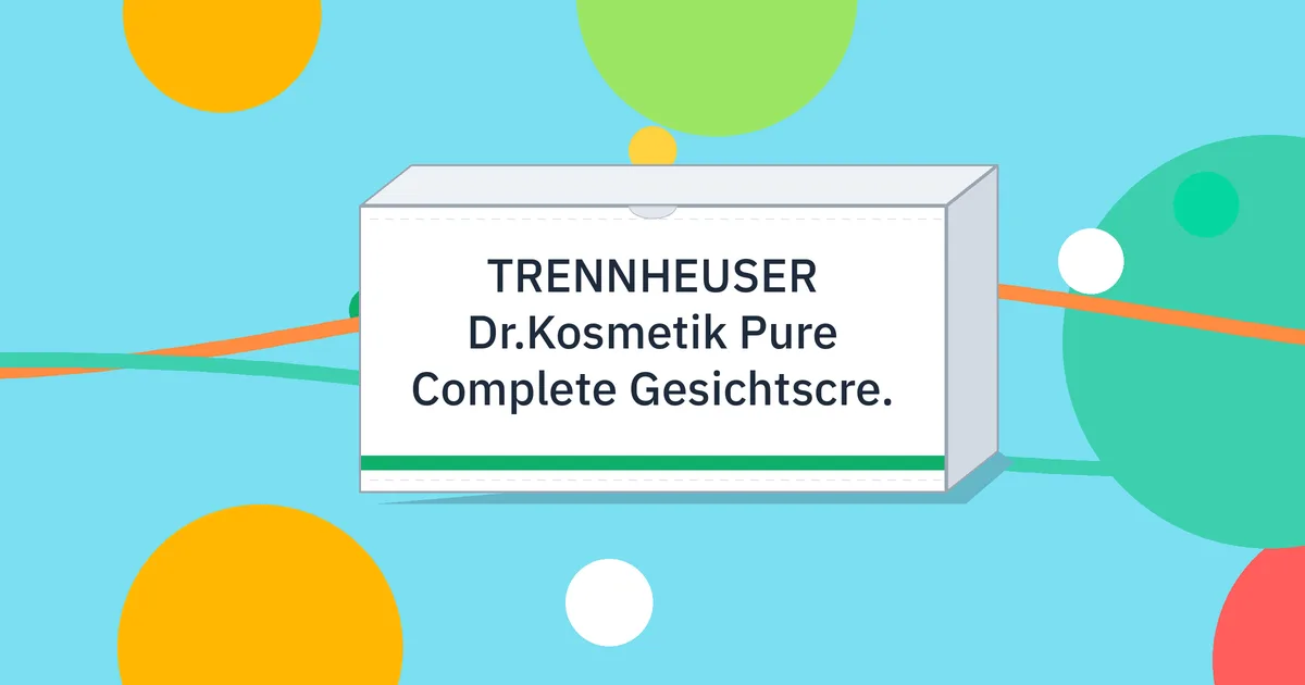 Symbolbild: Packung mit der Aufschrift TRENNHEUSER Dr.Kosmetik Pure Complete Gesichtscre. (PZN 20285430) – Verfügbarkeit und Bezug in Apotheken in Frankfurt am Main