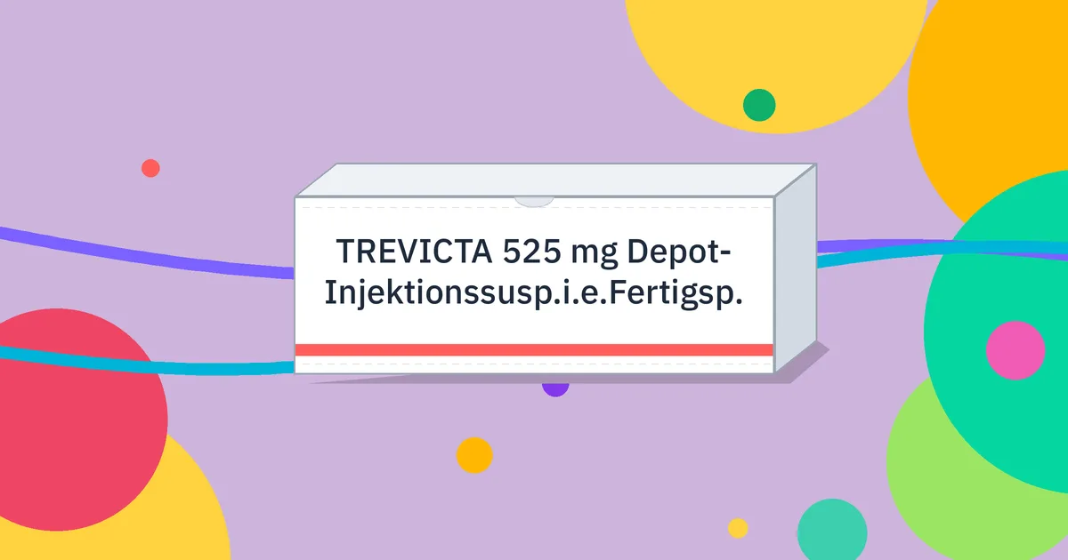 Symbolbild: Packung mit der Aufschrift TREVICTA 525 mg Depot-Injektionssusp.i.e.Fertigsp. (PZN 19976206) – Verfügbarkeit und Bezug in Apotheken in Frankfurt am Main