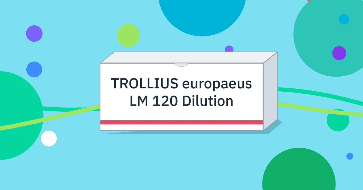 Symbolbild: Packung mit der Aufschrift TROLLIUS europaeus LM 120 Dilution (PZN 13252855) – Verfügbarkeit und Bezug in Apotheken in Frankfurt am Main
