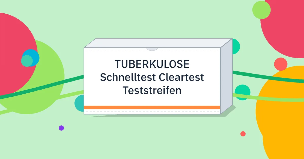 Symbolbild: Packung mit der Aufschrift TUBERKULOSE Schnelltest Cleartest Teststreifen (PZN 03472018) – Verfügbarkeit und Bezug in Apotheken in Frankfurt am Main