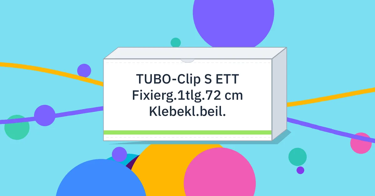 Symbolbild: Packung mit der Aufschrift TUBO-Clip S ETT Fixierg.1tlg.72 cm Klebekl.beil. (PZN 18796270) – Verfügbarkeit und Bezug in Apotheken in Frankfurt am Main