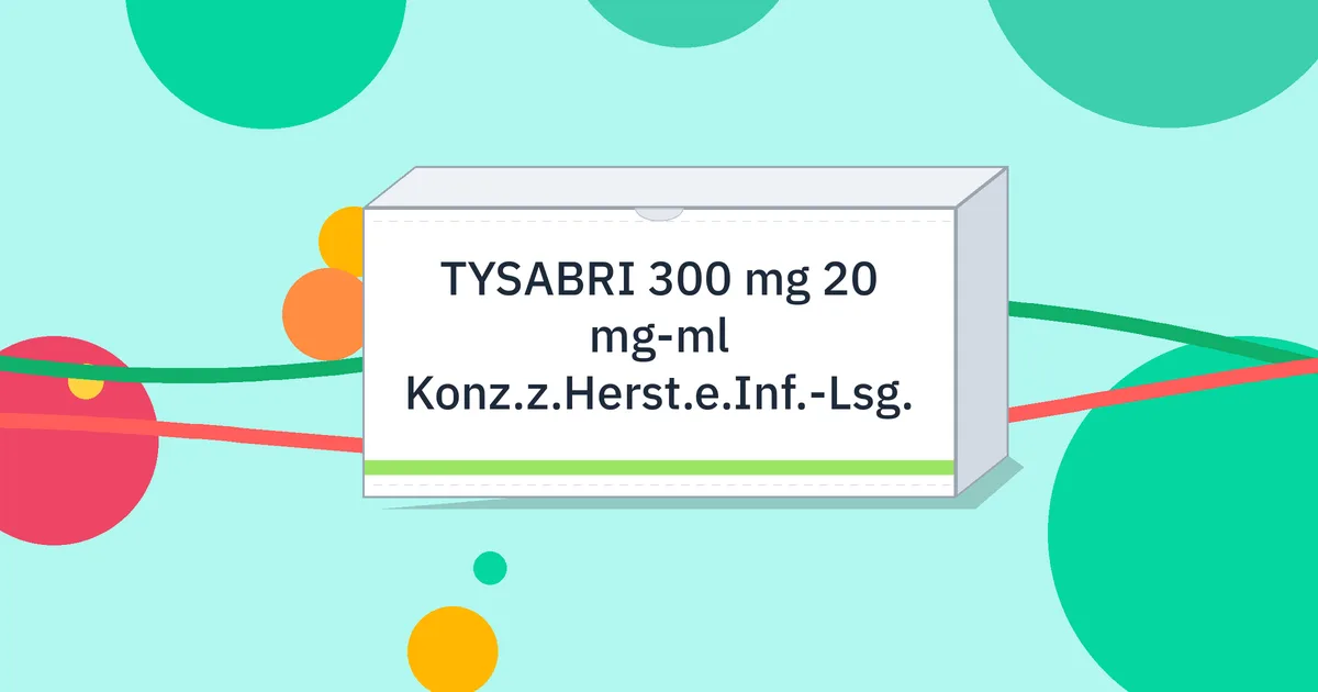 Symbolbild: Packung mit der Aufschrift TYSABRI 300 mg 20 mg-ml Konz.z.Herst.e.Inf.-Lsg. (PZN 07265612) – Verfügbarkeit und Bezug in Apotheken in Frankfurt am Main