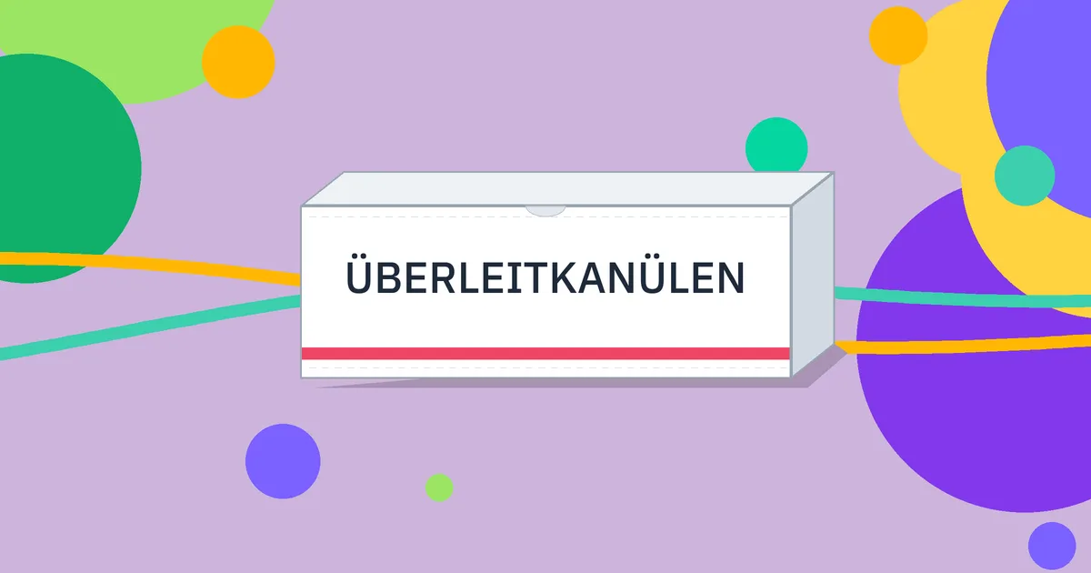 Symbolbild: Packung mit der Aufschrift ÜBERLEITKANÜLEN (PZN 03466213) – Verfügbarkeit und Bezug in Apotheken in Frankfurt am Main